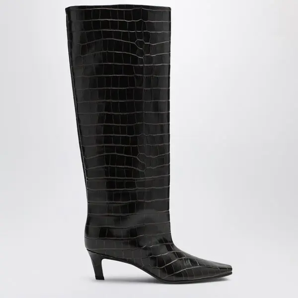 TOTEME Crocodile-print Leather Boots - Brown
