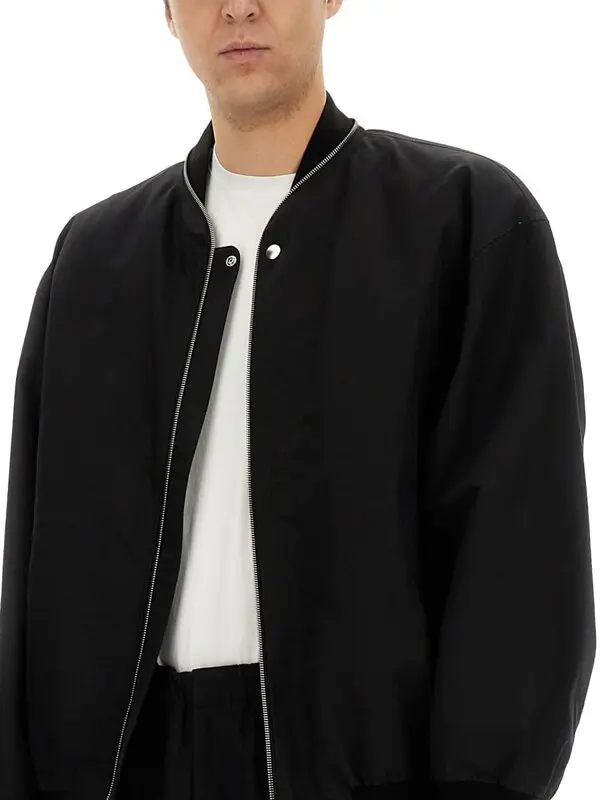 JIL SANDER Cotton Bomber Jacket - Black