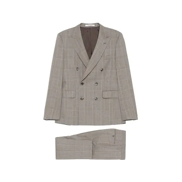 Tagliatore Neutrals Suits Double Breasted Suits - Cream