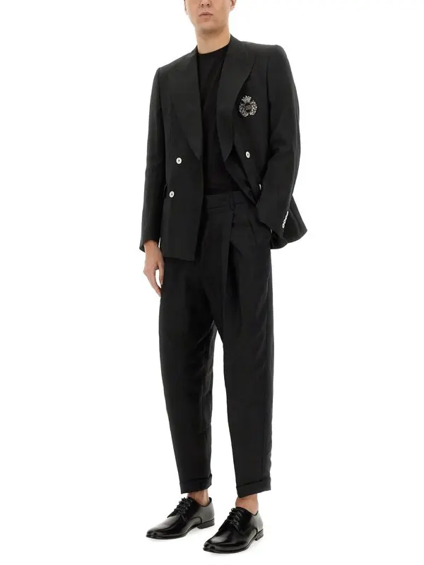 Dolce & Gabbana Linen Pants - Black