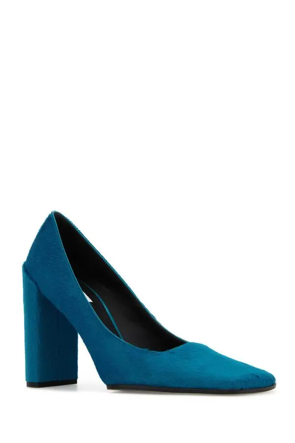 Alaïa Turquoise Calf Hair Square Pumps - Blue