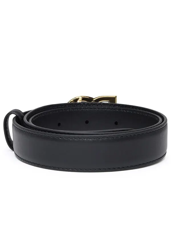 Dolce & Gabbana Leather Dg Belt - Black