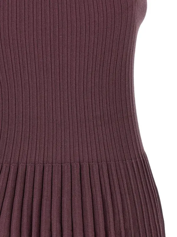 Magda Butrym Knitted Cotton Mini Dress - Purple
