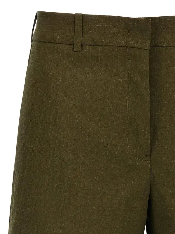 JIL SANDER Linen Bermuda Shorts - Green