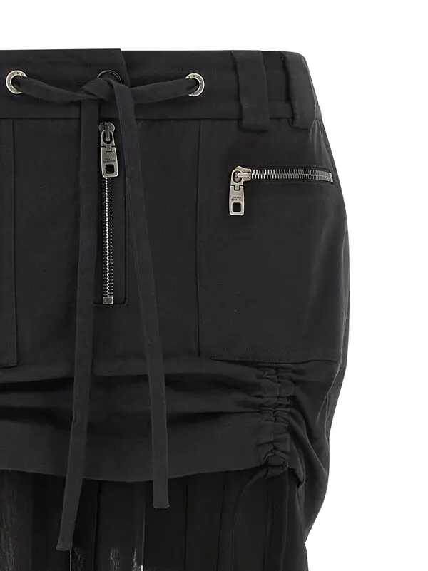 Dolce & Gabbana Twill And Chiffon Midi Skirt
