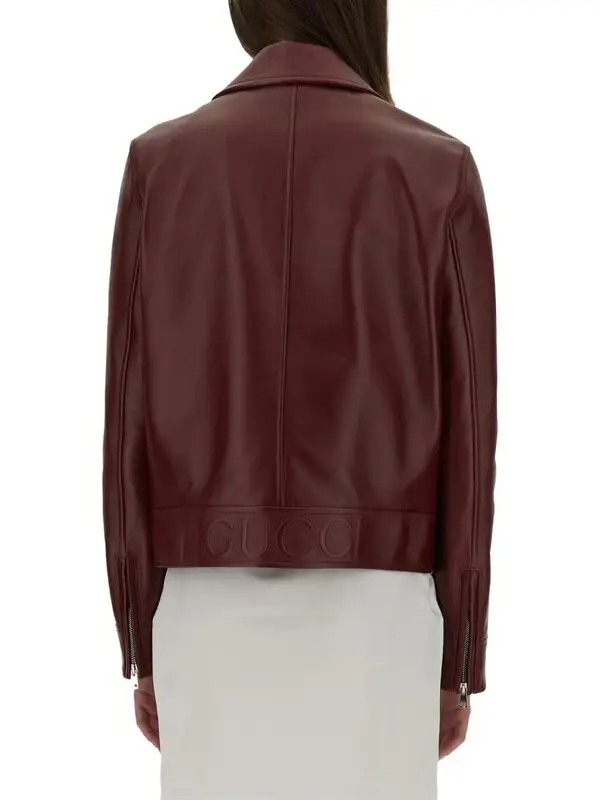 Gucci Leather Biker Jacket - Multicolor