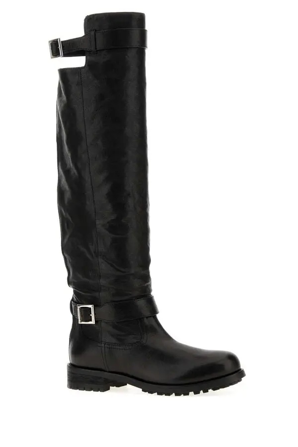 JIMMY CHOO Leather Biker Boots