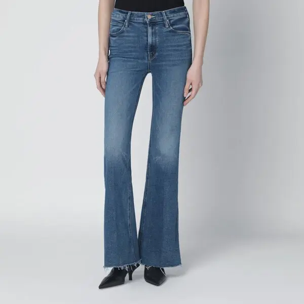 MOTHER Doozy Sneak Fray Flared Jeans - Blue