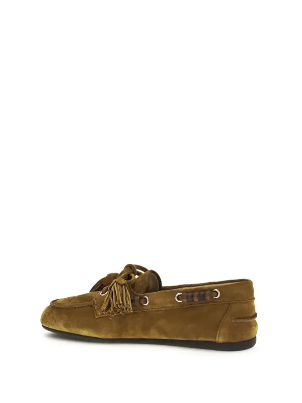 Miu Miu Boat Suede Loafers