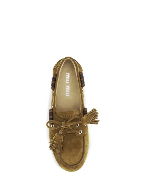 Miu Miu Boat Suede Loafers