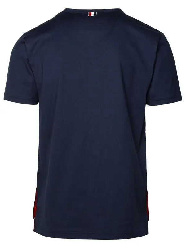 Thom Browne Navy Cotton T-shirt - Blue