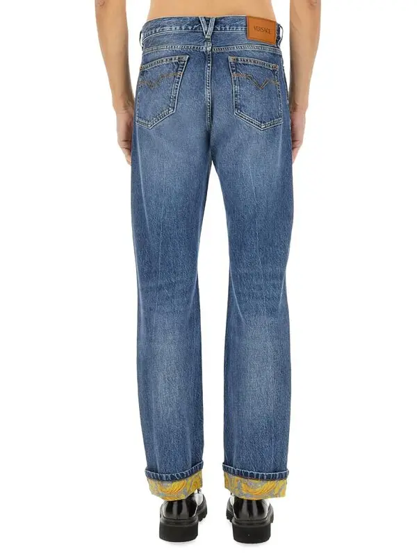 Versace Straight Leg Denim Jeans - Blue