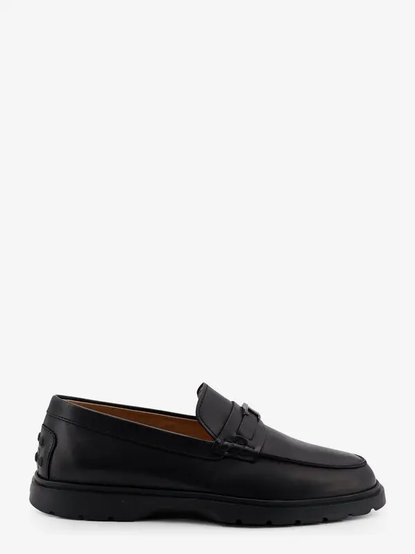 TOD'S Leather Loafers With Metal Logo