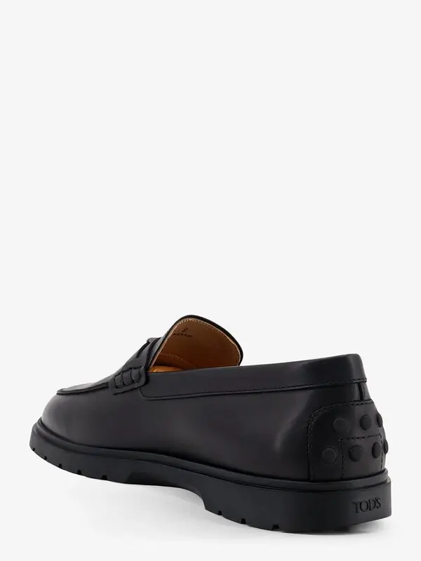 TOD'S Leather Loafers With Metal Logo