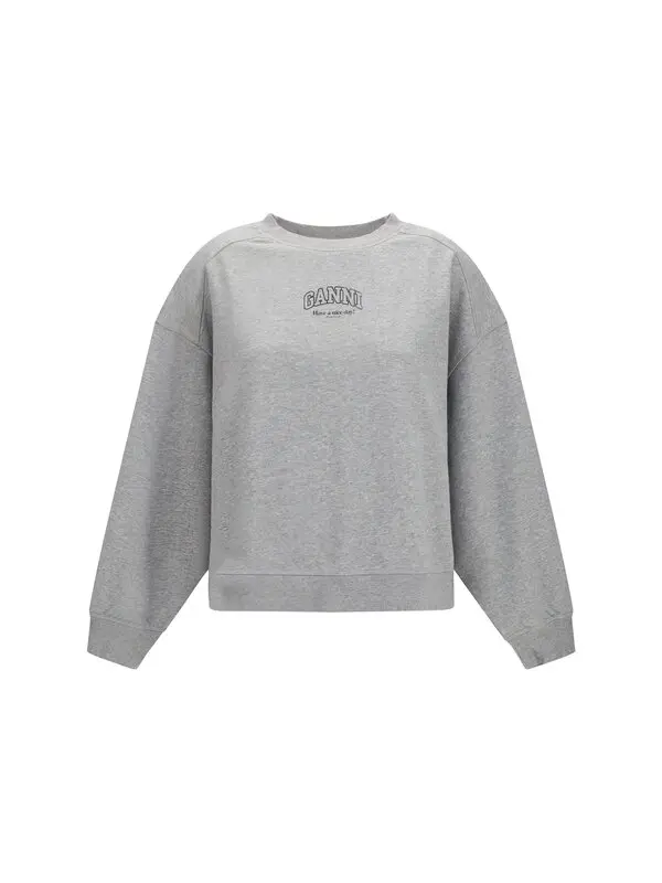 GANNI Crewneck Sweatshirt With Logo