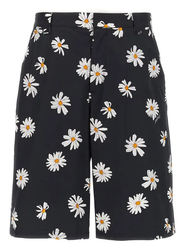 Moschino Margherite' Print Bermuda Shorts - Black