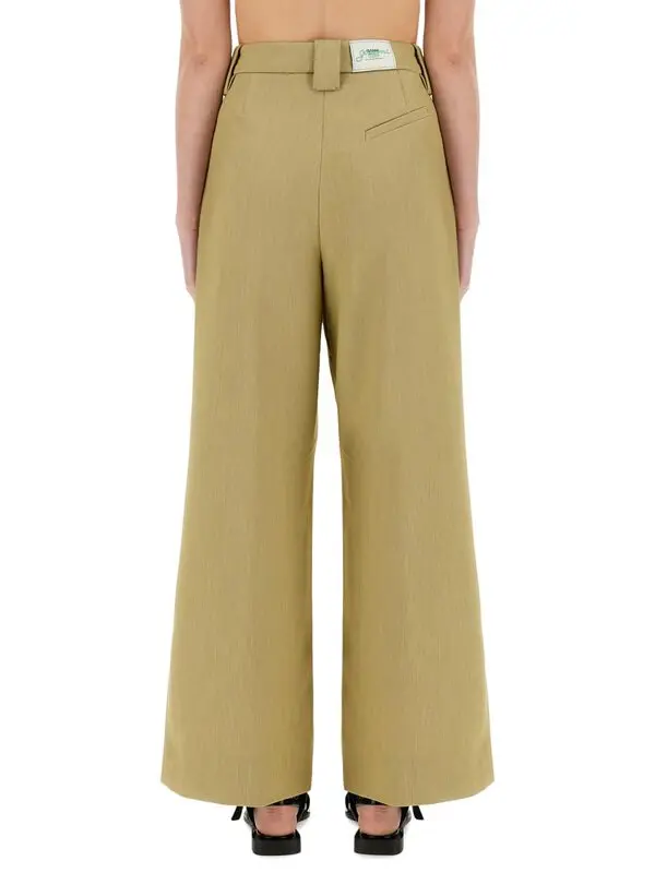 GANNI Twill Suit Pants - Cream