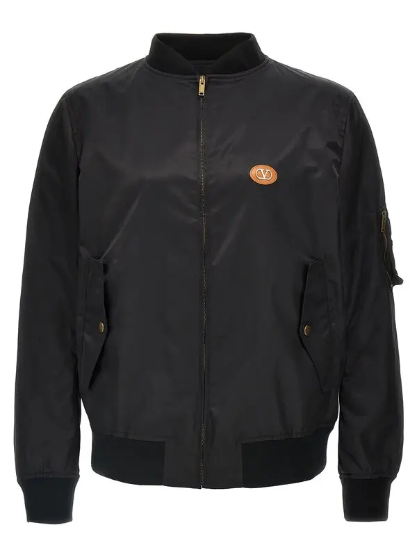 Valentino Garavani Logo Bomber Jacket - Black