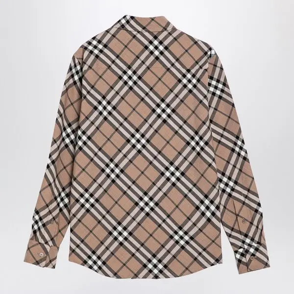Burberry Check Pattern Wool Blend Shirt