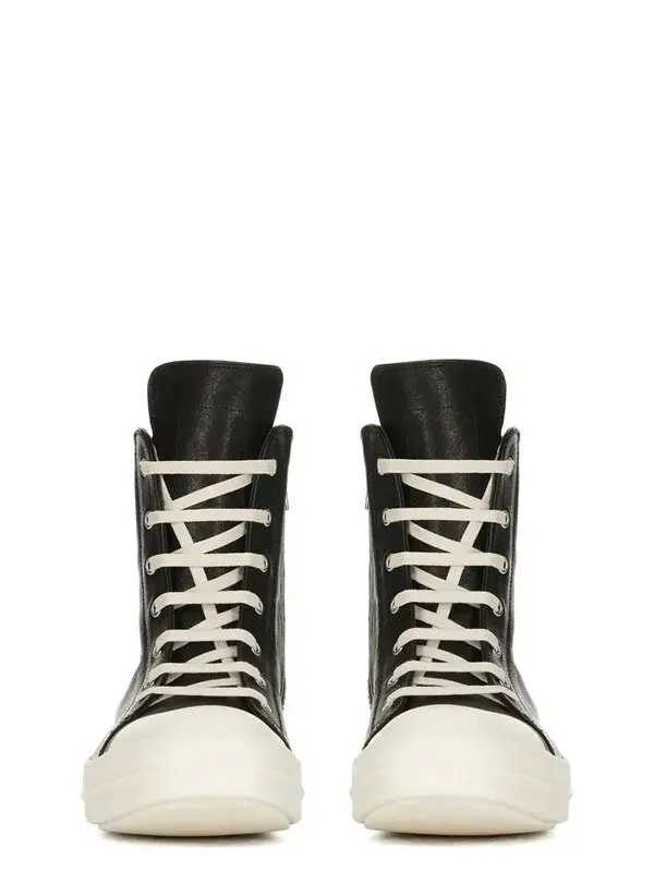 Rick Owens Leather Sneakers - Black