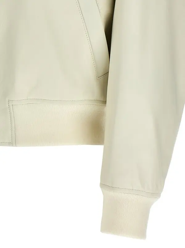 JIL SANDER Leather Bomber Jacket