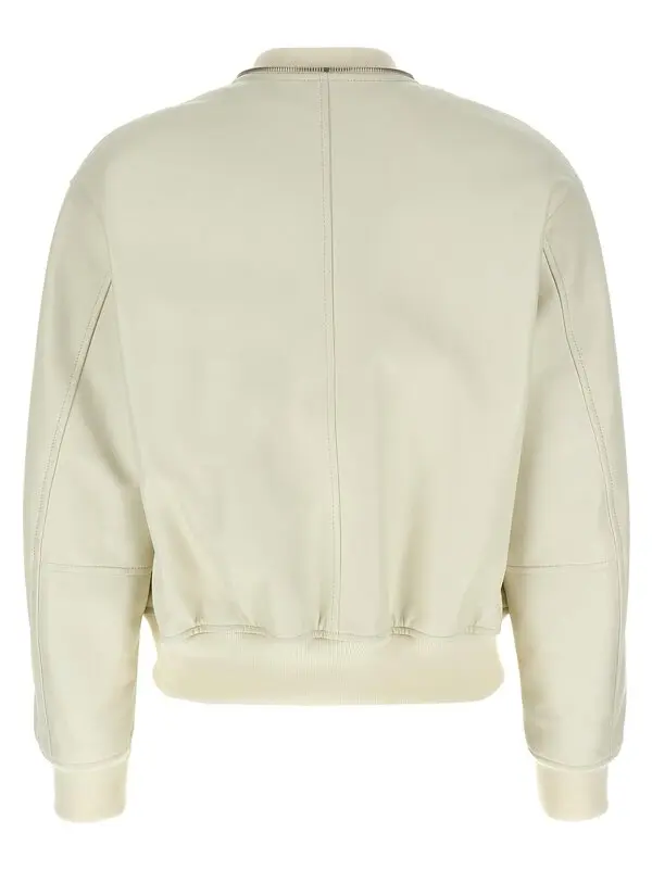 JIL SANDER Leather Bomber Jacket