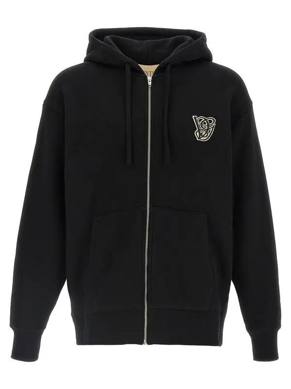 Valentino Garavani Hoodie Vg Patch - Black