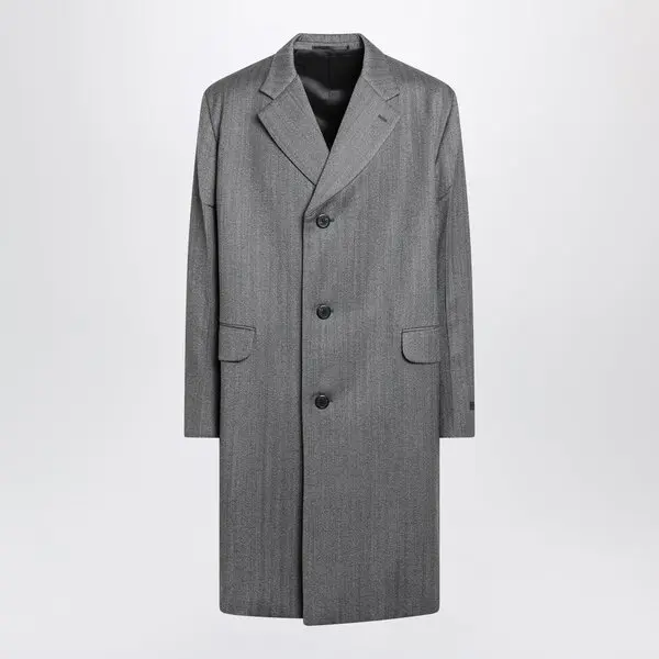 Prada Single-breasted Wool Coat - Gray