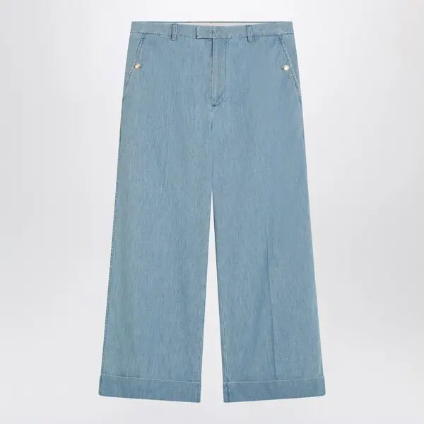 Valentino Garavani Wide Jeans With Cuff - Blue