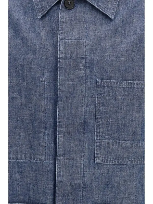 JIL SANDER Patch-pocket Chambray Overshirt - Blue