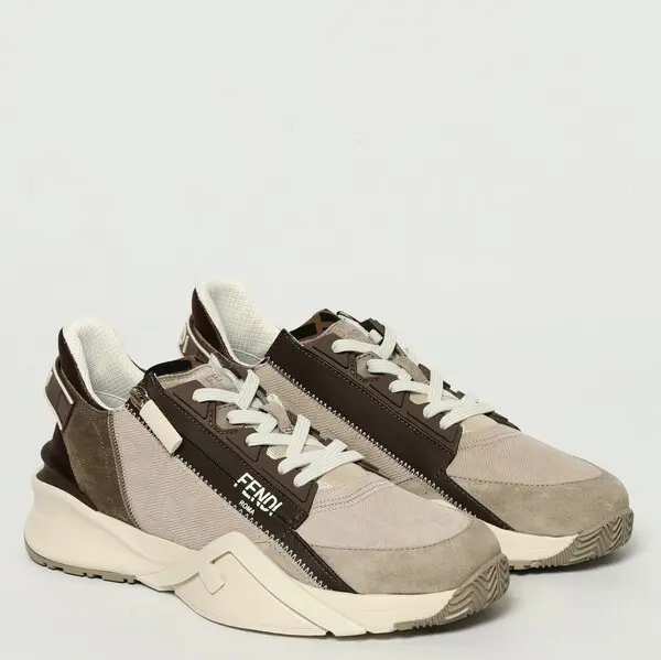 Fendi Flow Nubuck Sneakers - Cream