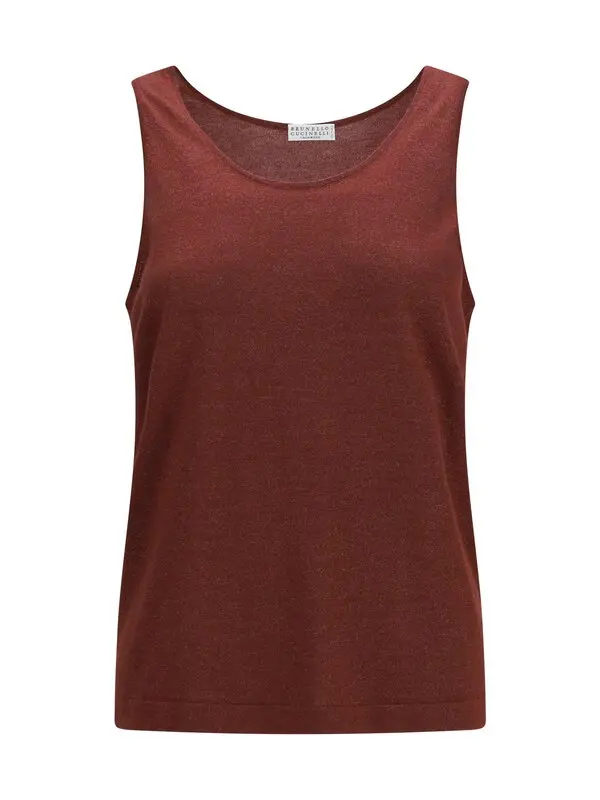 Brunello Cucinelli Luminous Knit Tank Top - Red