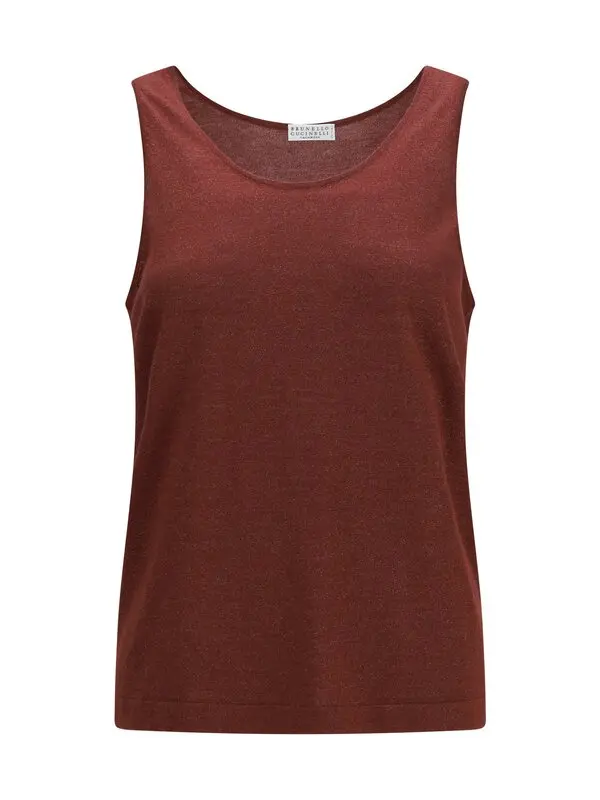 Brunello Cucinelli Luminous Knit Tank Top - Red