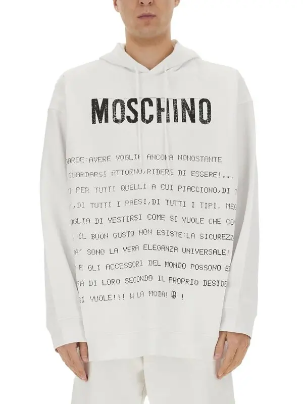 Moschino Archive Message Hoodie - White