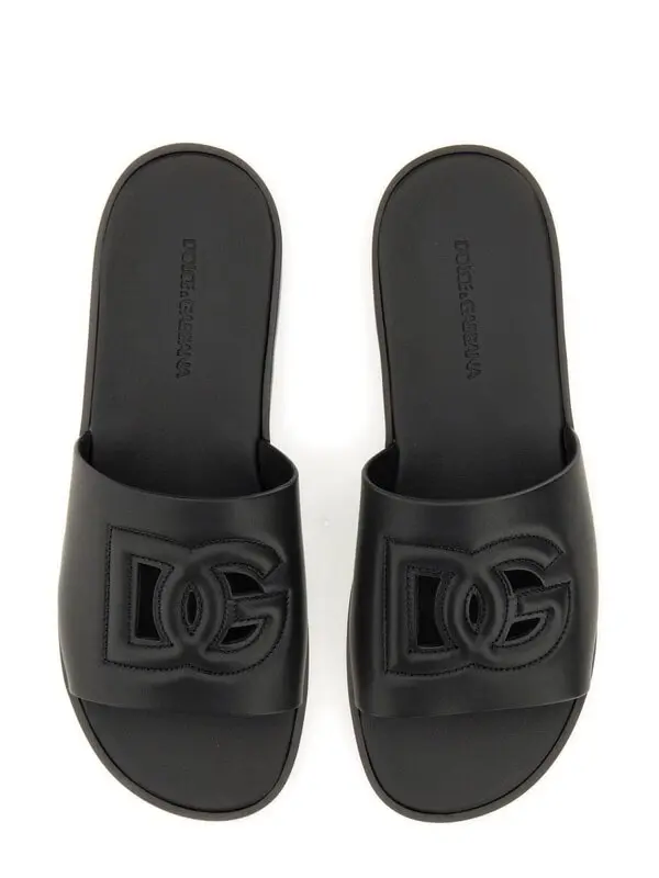 Dolce & Gabbana Sandal With Logo - Black