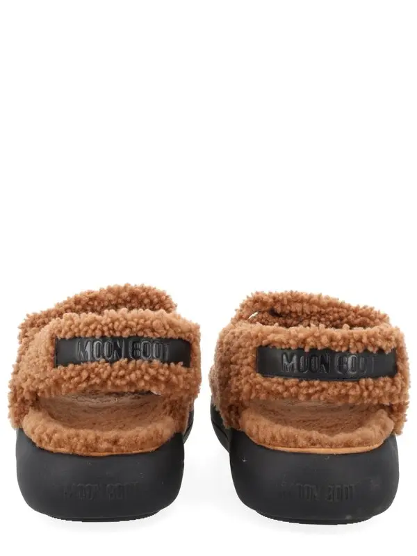 Moon Boot Shearling Sandal - Brown