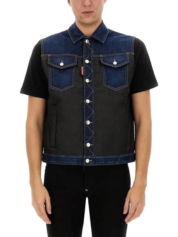 Dsquared2 Denim Puffer Vest - Blue