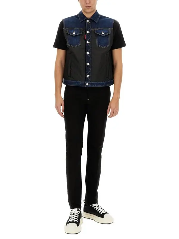 Dsquared2 Denim Puffer Vest - Blue