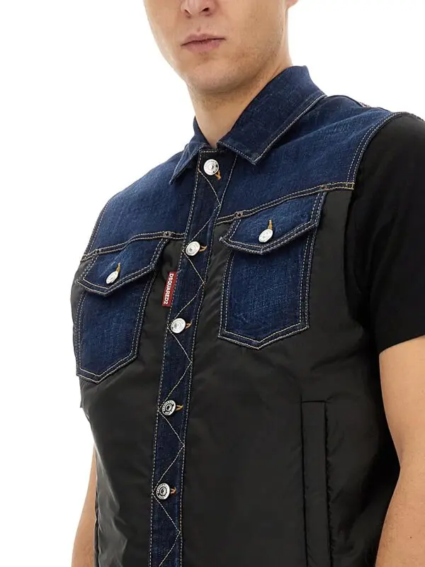 Dsquared2 Denim Puffer Vest - Blue