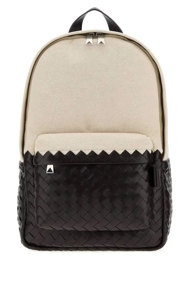 Bottega Veneta Intrecciato Canvas And Leather Backpack - Multicolor