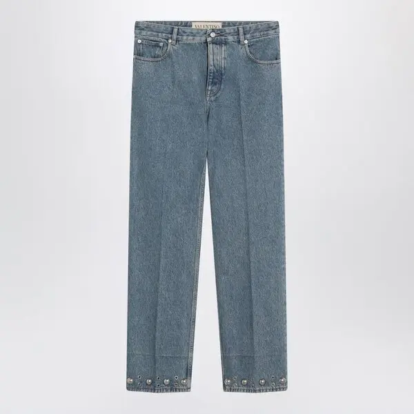 Valentino Garavani Medium Jeans With Cabochons - Blue