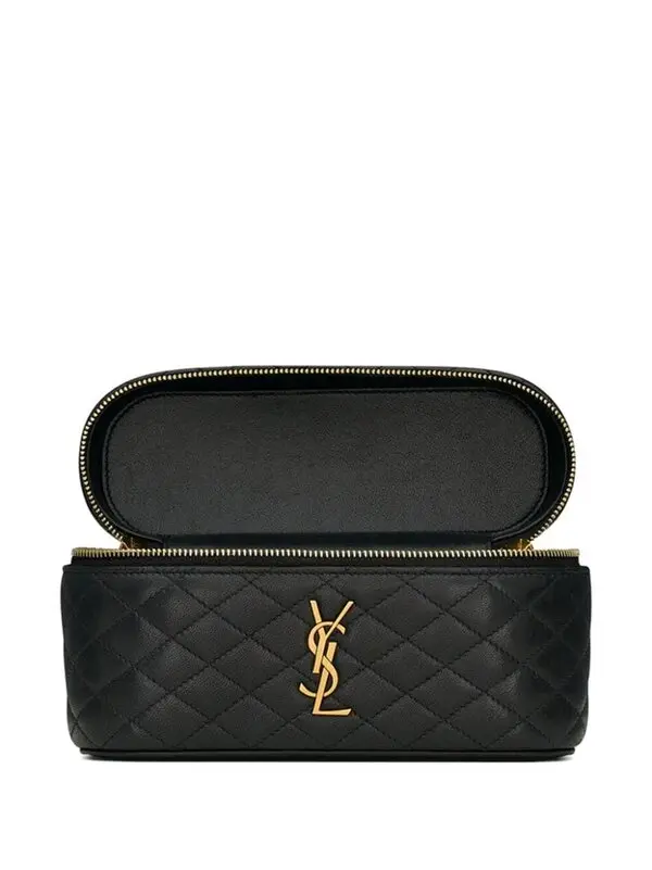 Saint Laurent Lambskin Gaby Vanity Bag - Black