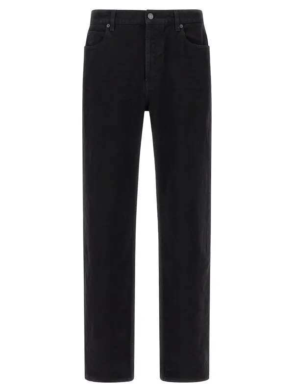 Saint Laurent Straight Leg Cotton Denim Jeans - Black