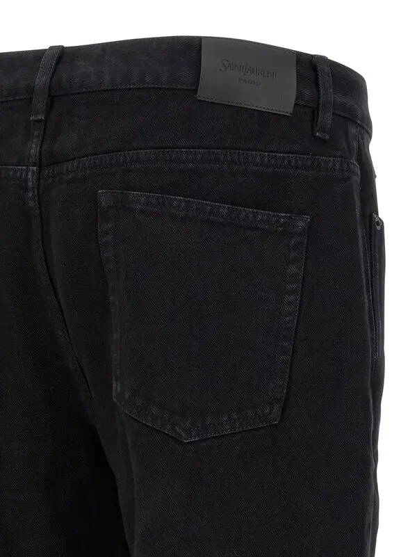 Saint Laurent Straight Leg Denim Jeans - Black