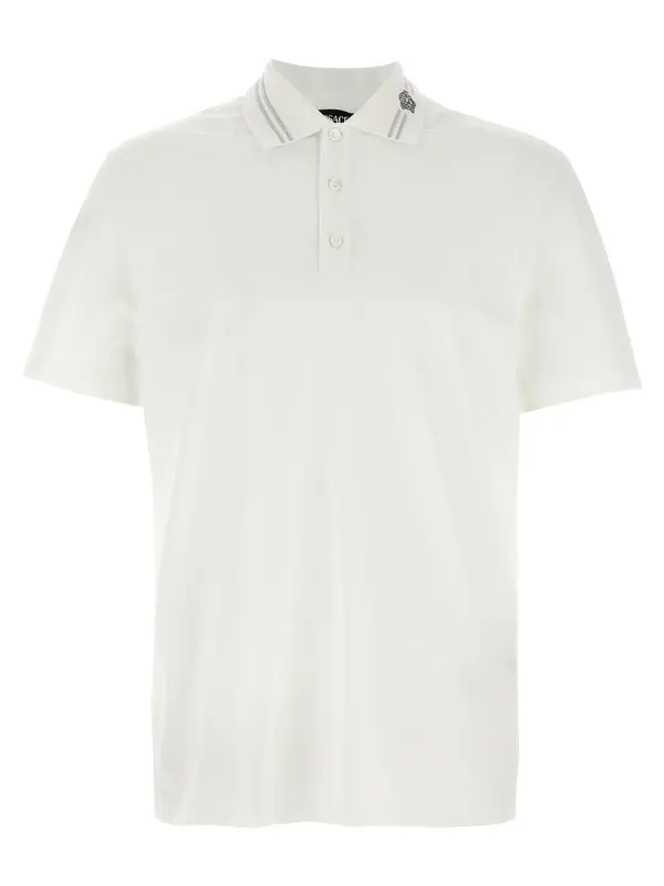 Versace Medusa Embroidery' Polo Shirt - White
