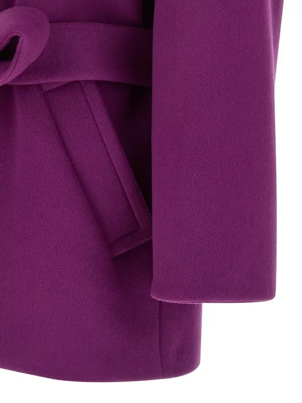 Saint Laurent Double-face Wool Coat - Purple