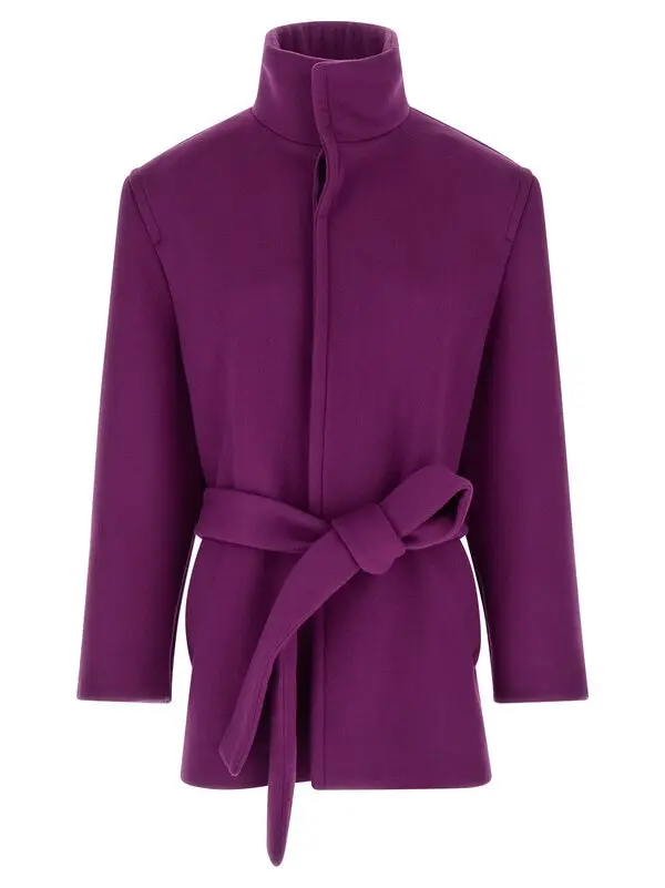 Saint Laurent Double-face Wool Coat - Purple