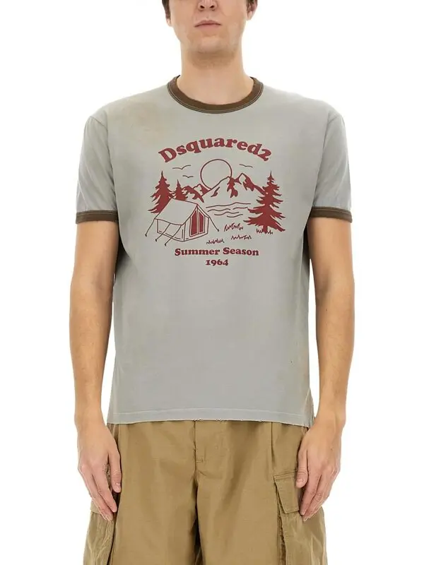Dsquared2 T-shirt With Print - Gray