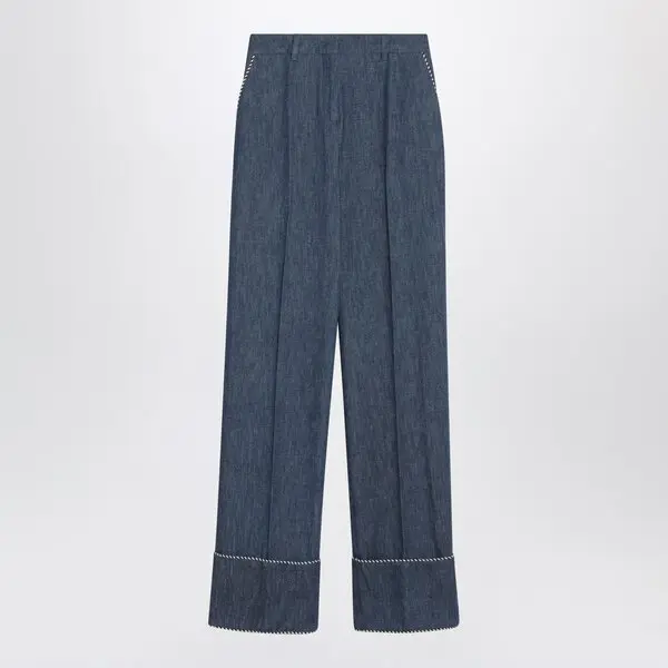 Valentino Garavani Chambray Denim Trousers - Blue