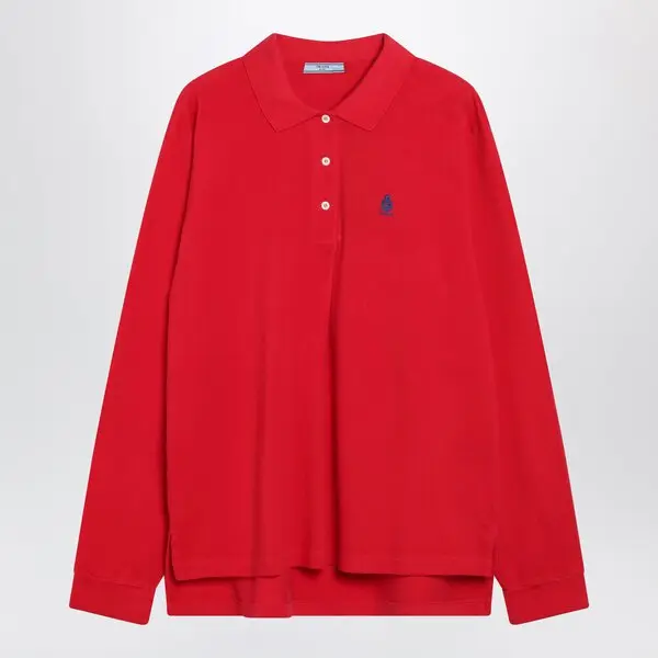 Prada Cotton Pique Polo - Red